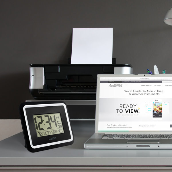 Ebern Designs Atomic Digital Wall Clock | Wayfair