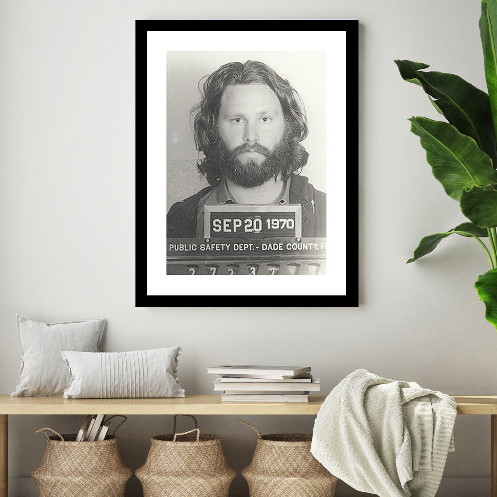 Venice Beach Collections Jim Morrison 1970 Mugshot - 14X18 Framed Print ...