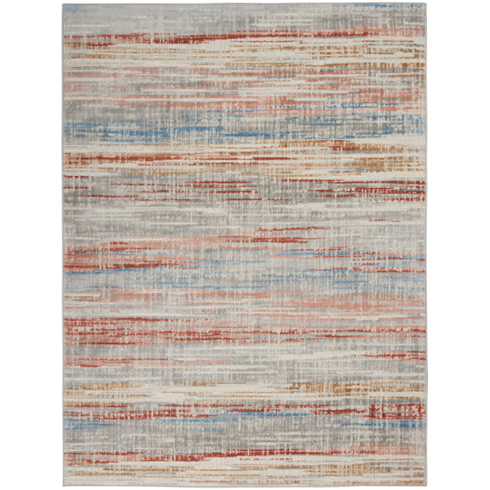 Zipcode Design™ Fabiola Blue/Gray/Red Rug & Reviews | Wayfair