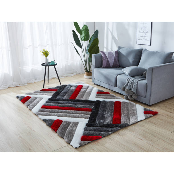 Latitude Run® Corey-Leigh Performance Red/Gray Rug & Reviews | Wayfair