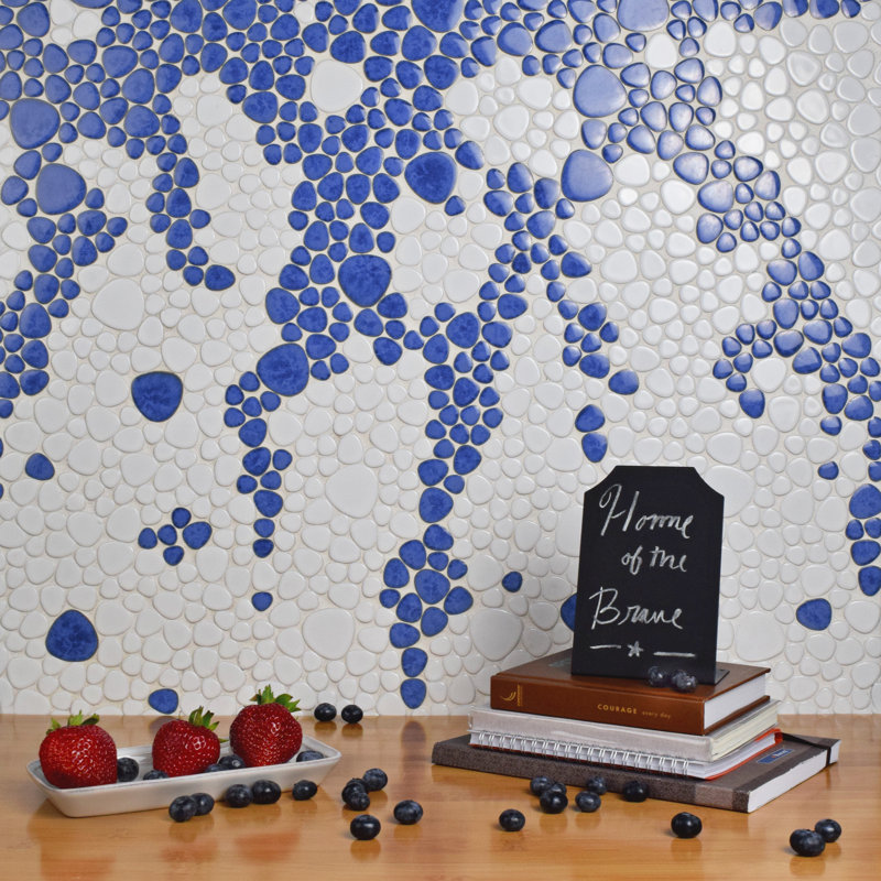 Merola Tile Pebble 11" x 11" Porcelain Pebbles/Rocks Mosaic Wall ...