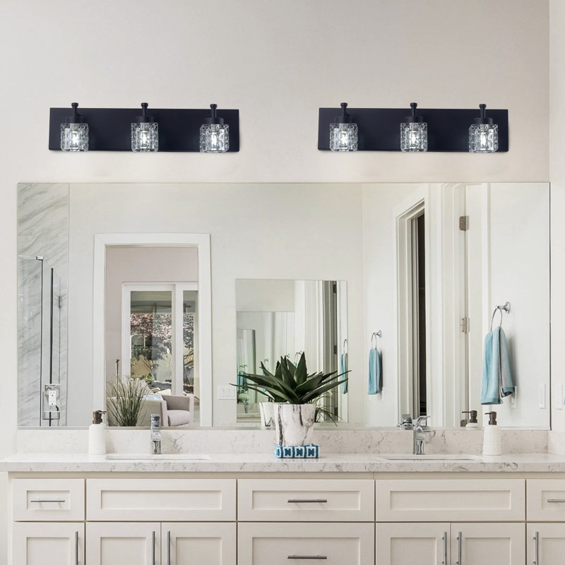 Mercer41 Derquan 3-Light Modern Square Glass Light Shade Dimmable ...