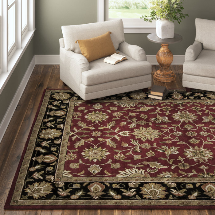 Birch Lane™ Byler Handmade Wool Burgundy/Black/Brown Rug & Reviews ...