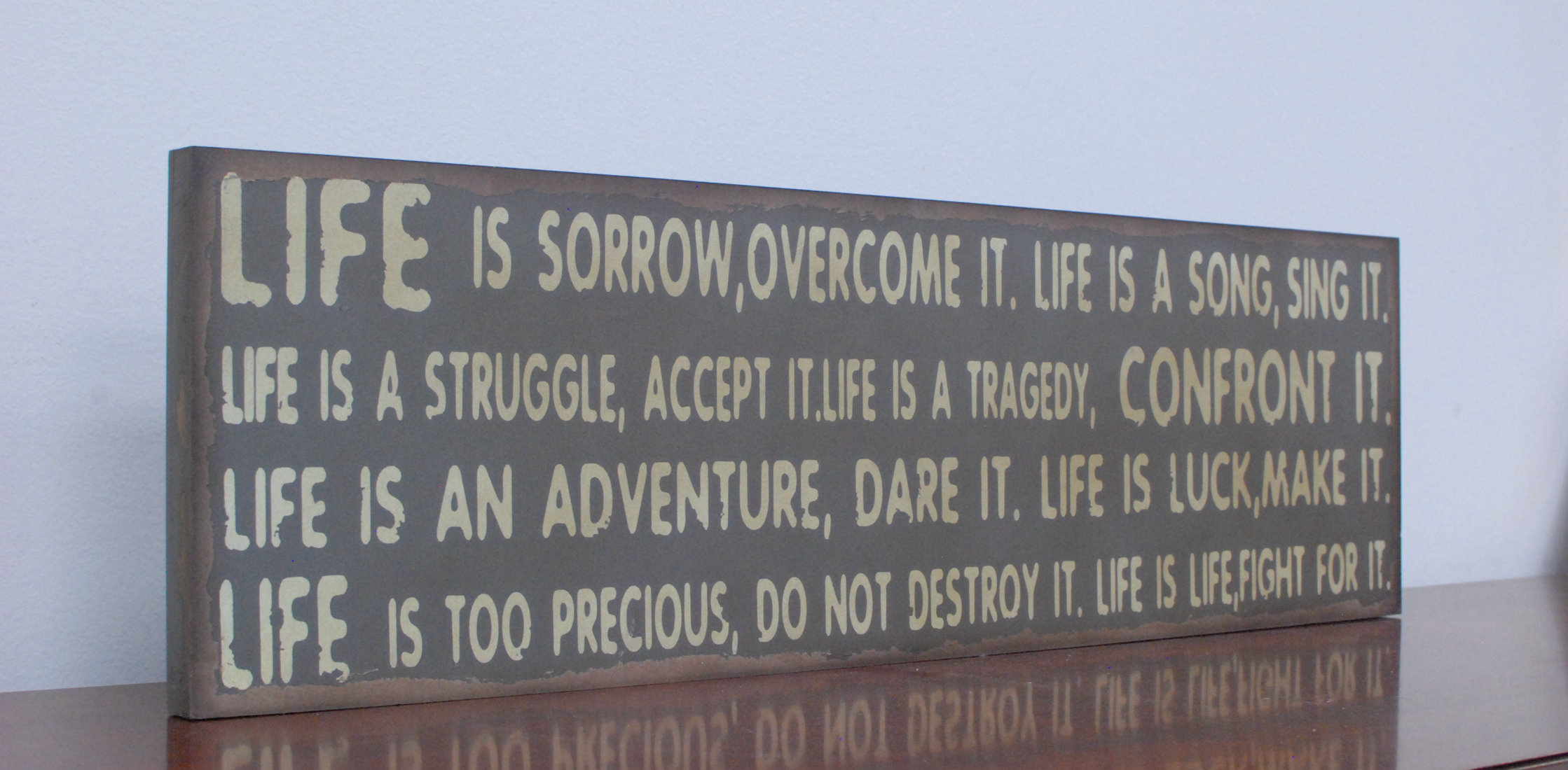 AttractionDesignHome "Life is Sorrow" Wood Wall Décor & Reviews | Wayfair