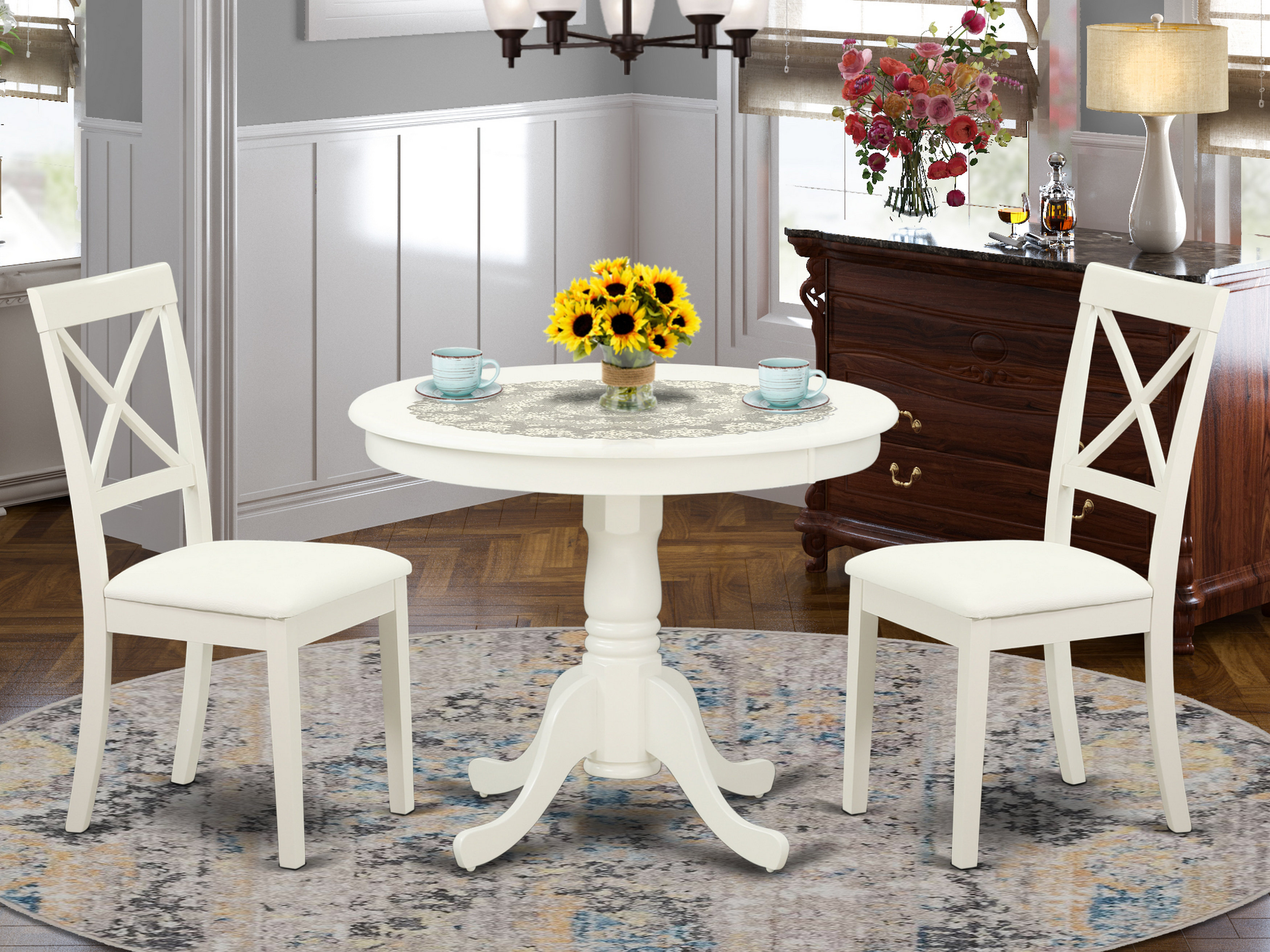 Charlton Home® Steck 2 - Person Solid Wood Dining Set & Reviews | Wayfair