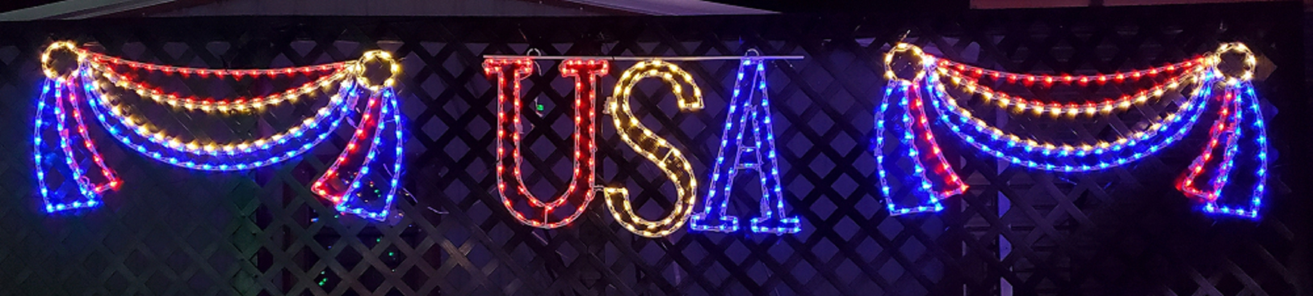 Lori's Lighted D'Lites Hanging USA Letter Sign with Red, White, and ...