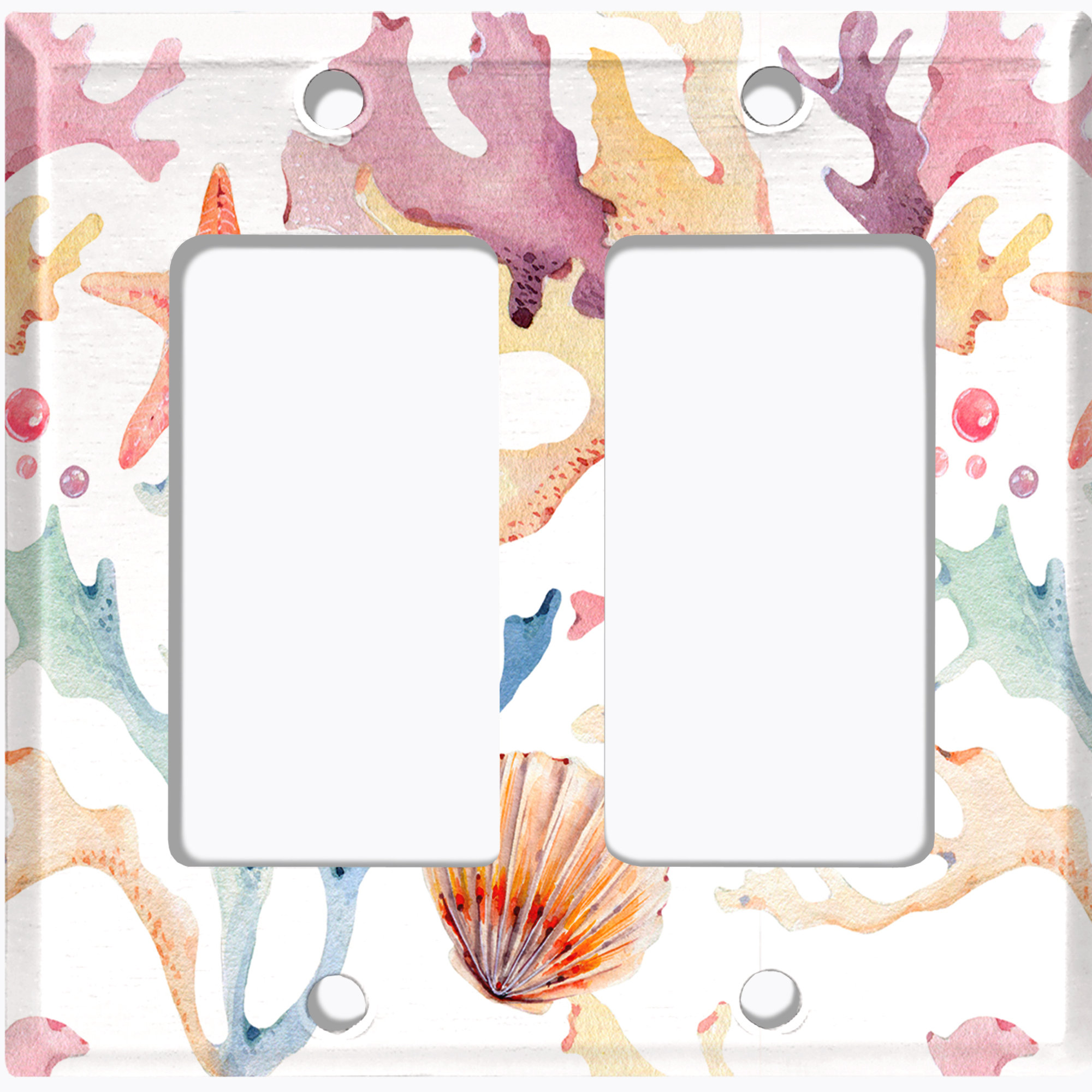 WorldAcc Coral Reef Clam 2-Gang Rocker Wall Plate | Wayfair