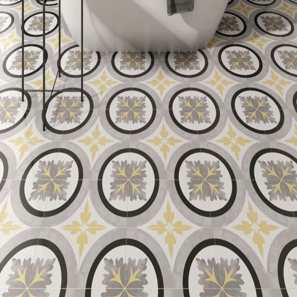 Long Island Mosaics & Tile DaVinci 7.9" x 7.9" Porcelain Patterned Wall ...