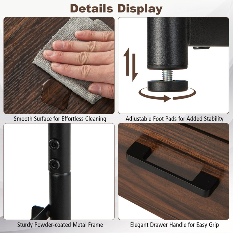 Ebern Designs Kolt Steel Nightstand | Wayfair