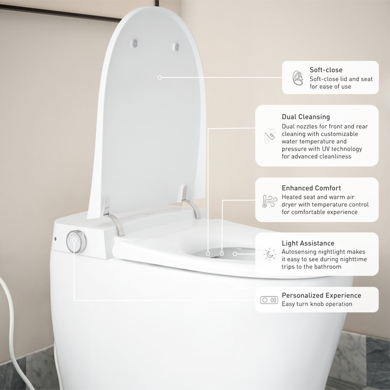 Moen 2-Series Electronic Toilet with Auto Flush and Remote & Reviews ...