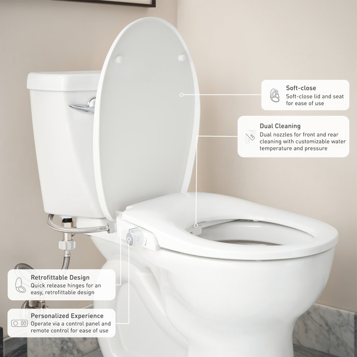 Moen 2-Series Non Electronic Bidet Seat for Round Toilets in White ...
