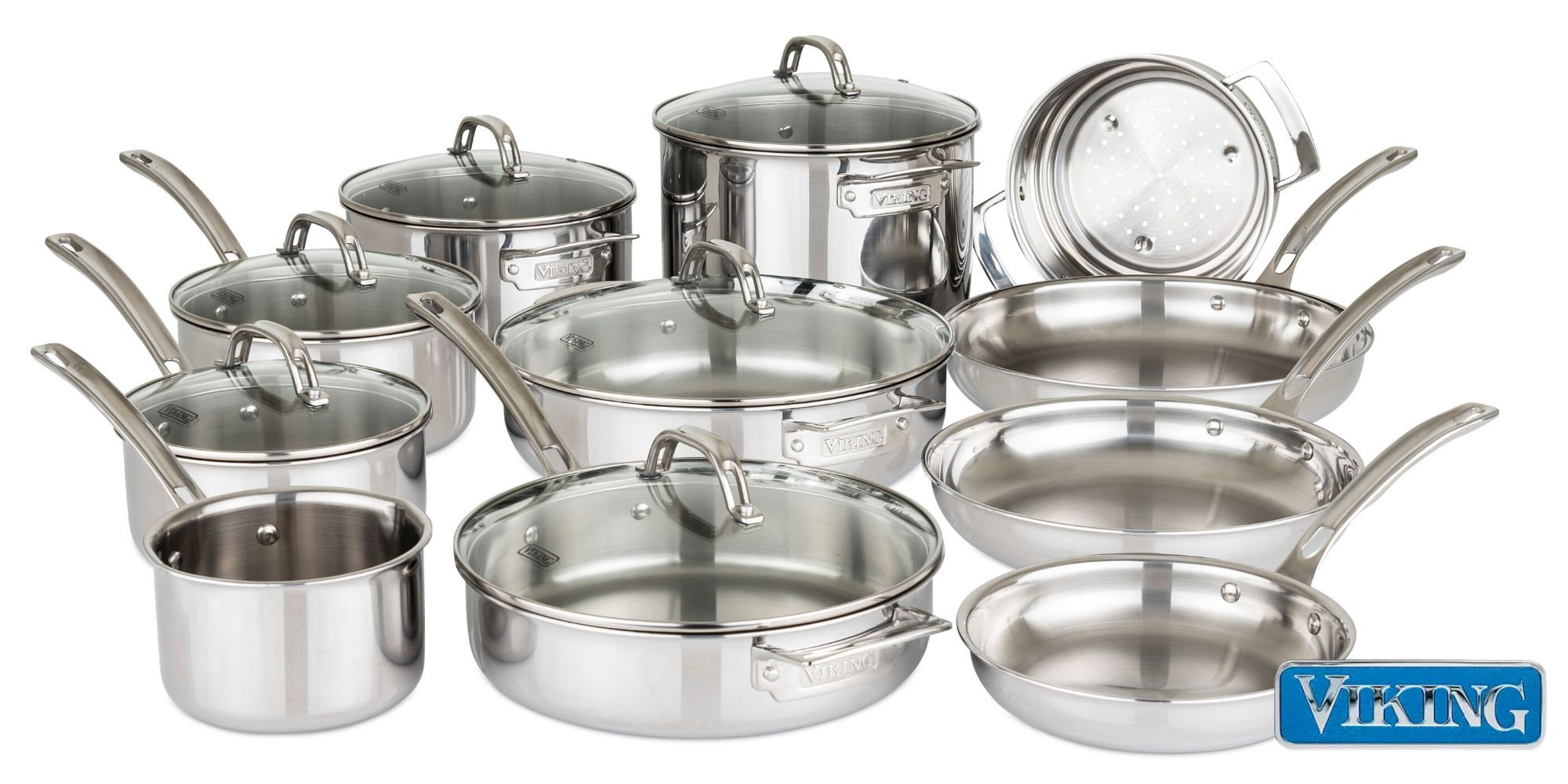 Viking 3-Ply 17 Piece Stainless Steel Cookware Set & Reviews | Perigold