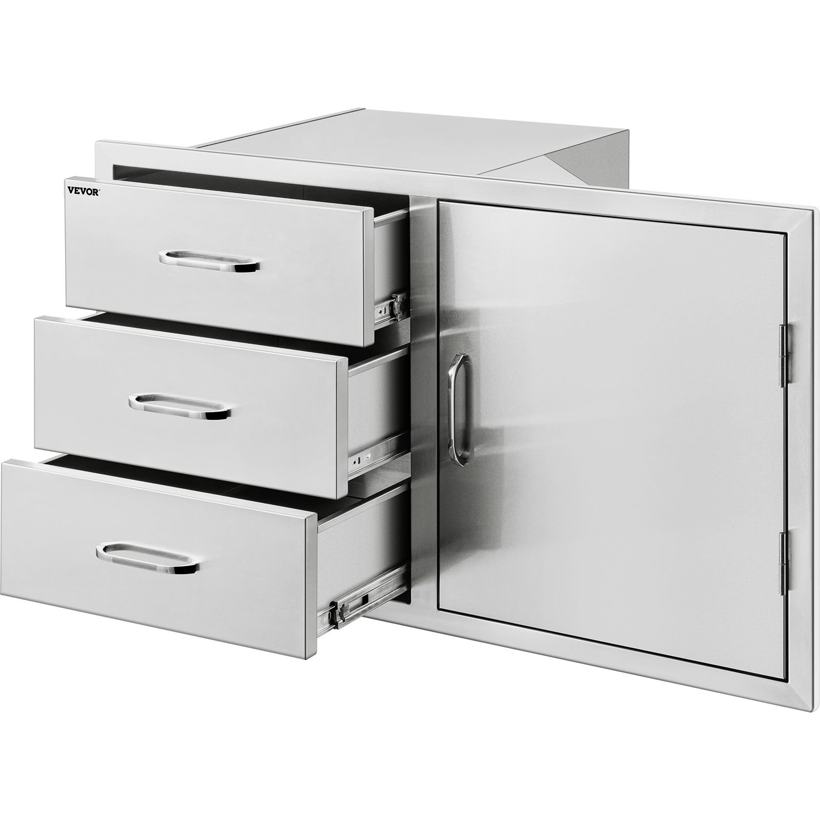 VEVOR 38.3'' Stainless Steel Drop In Door & Drawer Combo & Reviews ...