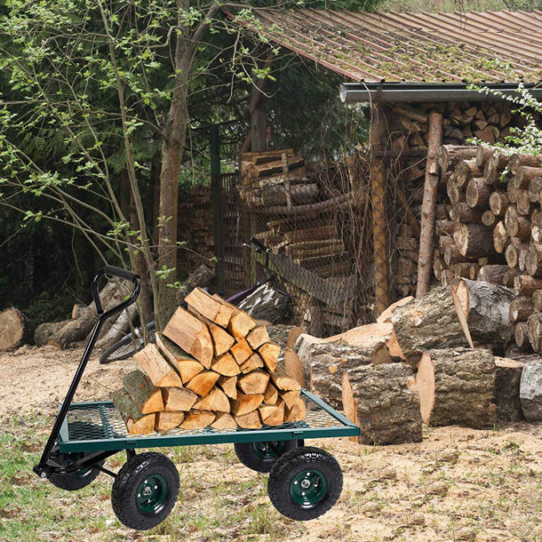 Juggernaut Storage 1000 lb. Capacity Steel Flat Wagon Utility Cart ...