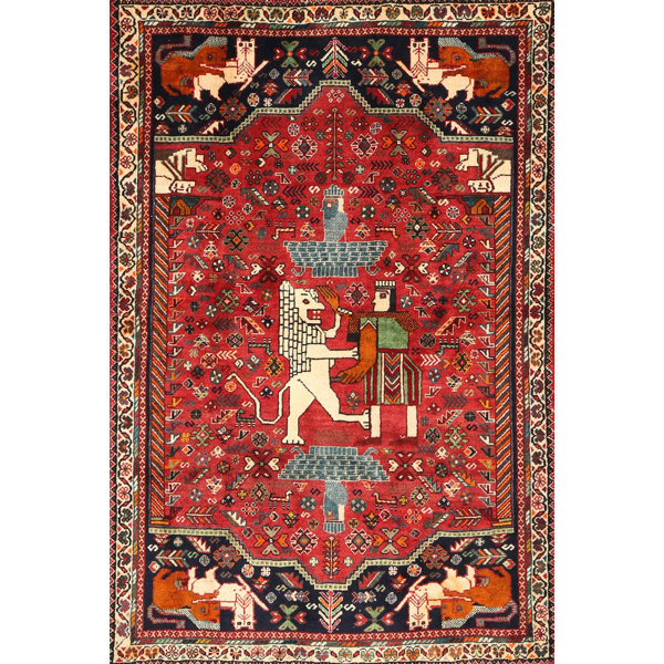 Hokku Designs Dogra Handmade Wool Red Rug | Wayfair