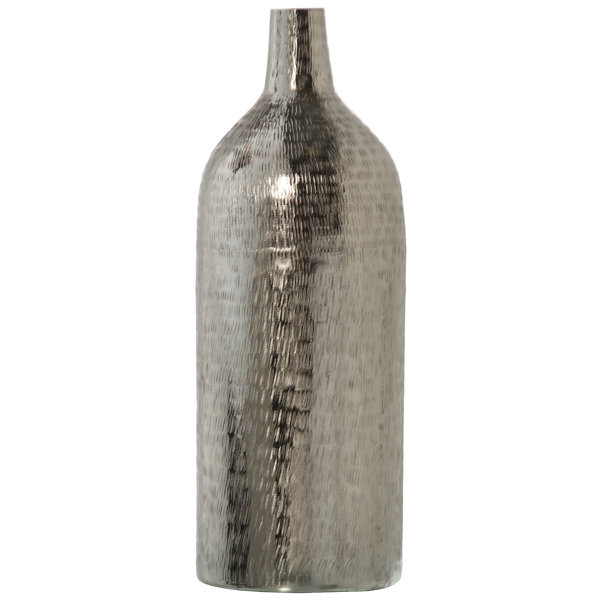 Ivy Bronx Ashien Silver 50Cm Aluminum Floor Vase | Wayfair.co.uk