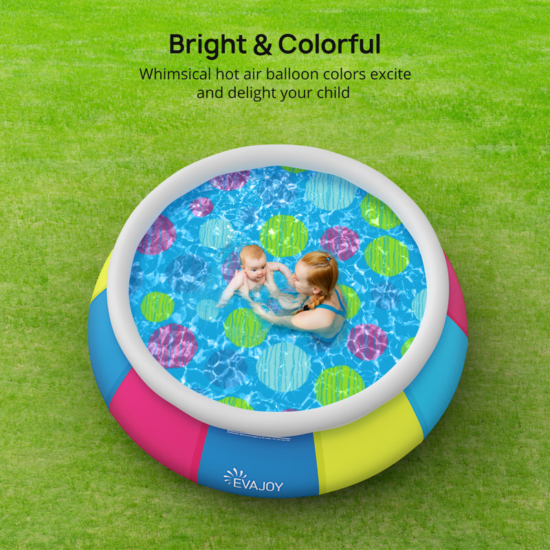 EVAJOY Swimming Pool, 10ft ×30in Above Ground Pool Easy Set, Blow Up ...