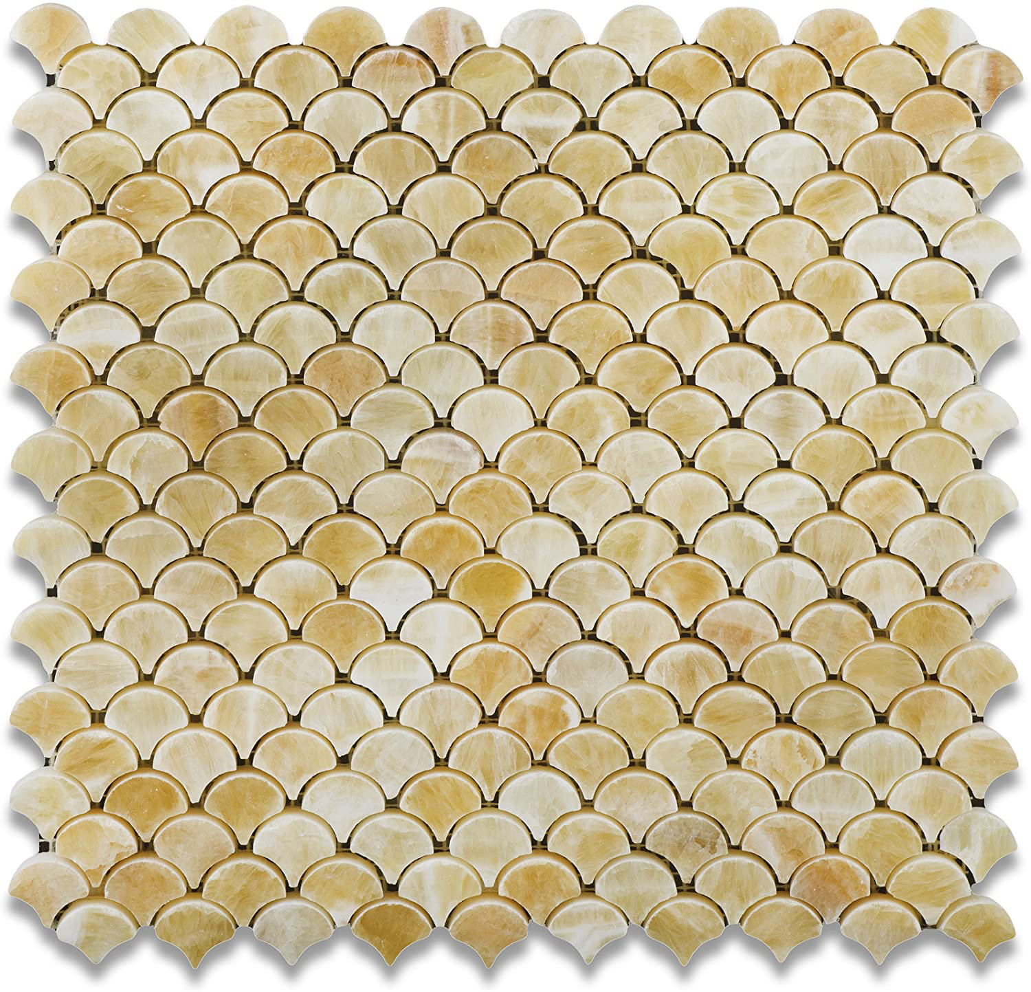 Stone & Tile Shoppe, Inc. Honey Natural Stone Fish Scale Mosaic Wall ...