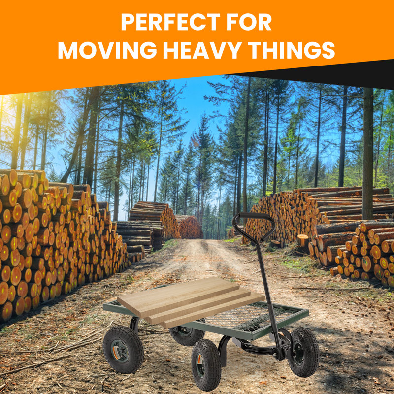 Juggernaut Storage 1000 lb. Capacity Steel Flat Wagon Utility Cart ...