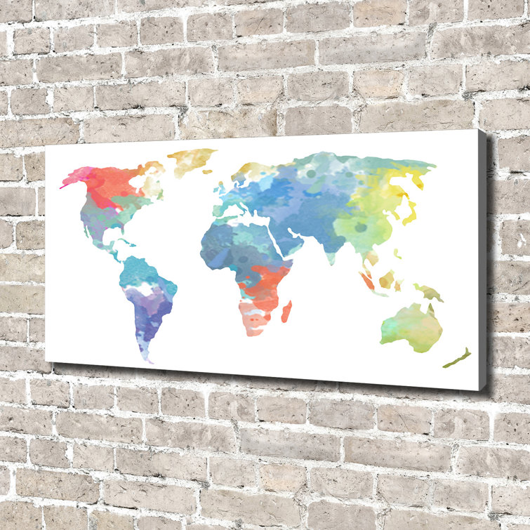 Williston Forge World Map - Wrapped Canvas Art Prints | Wayfair.co.uk
