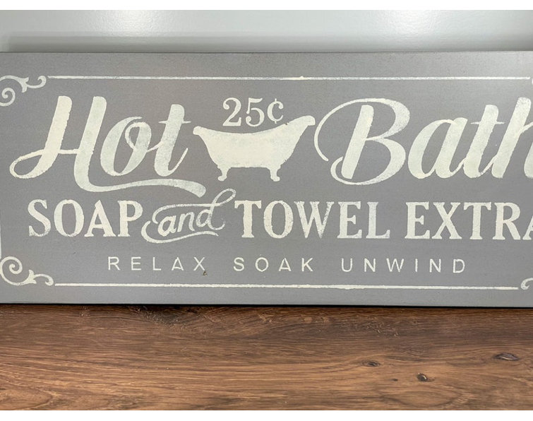Trinx Farmhouse Bathroom Sign Wall Décor | Wayfair