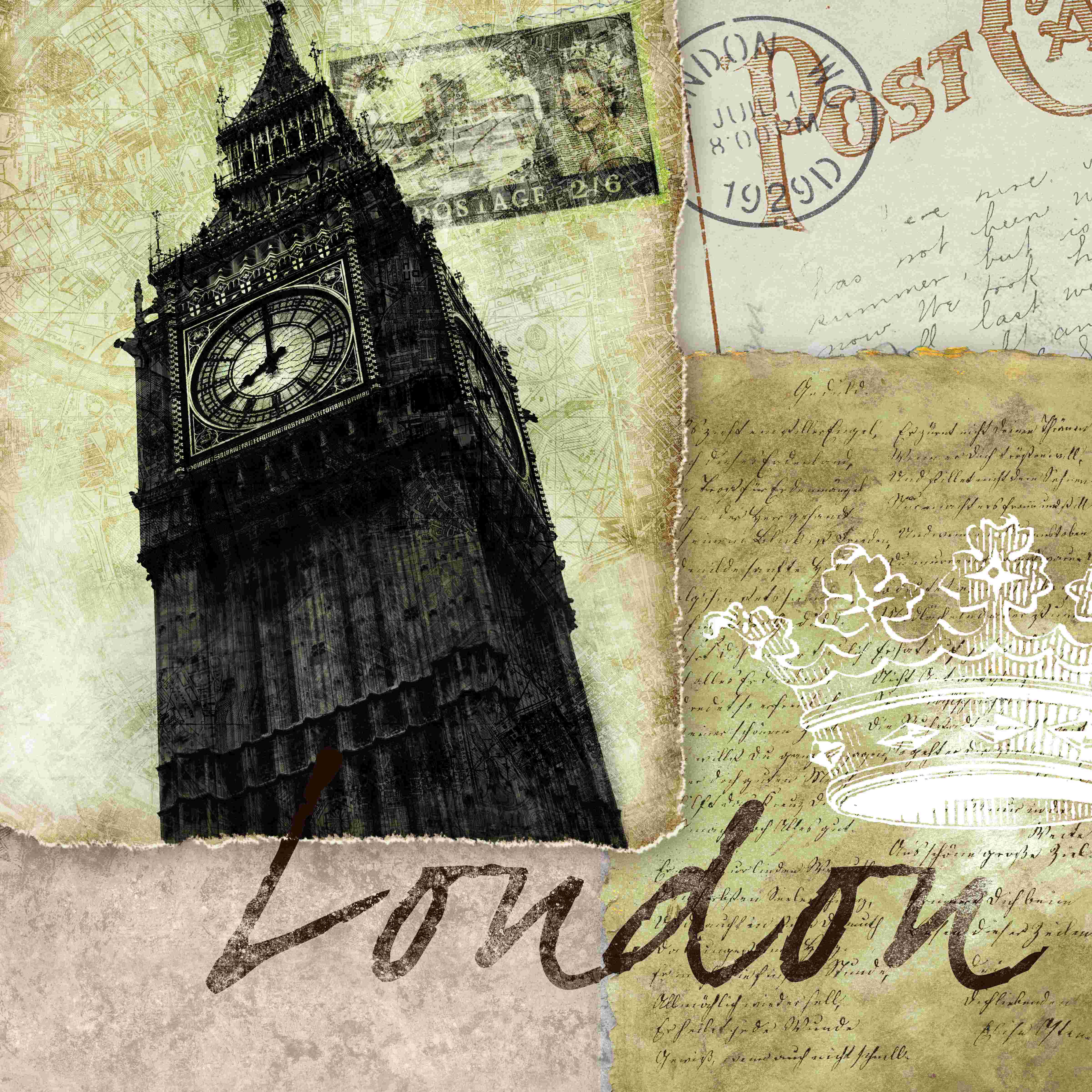 Ophelia & Co. London Collage Brushed - Wrapped Canvas | Wayfair