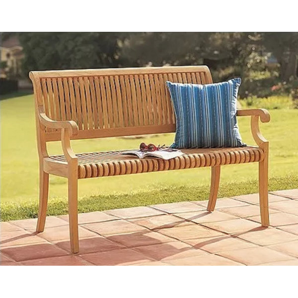 Highland Dunes Magaw Teak Outdoor Bench & Reviews | Wayfair
