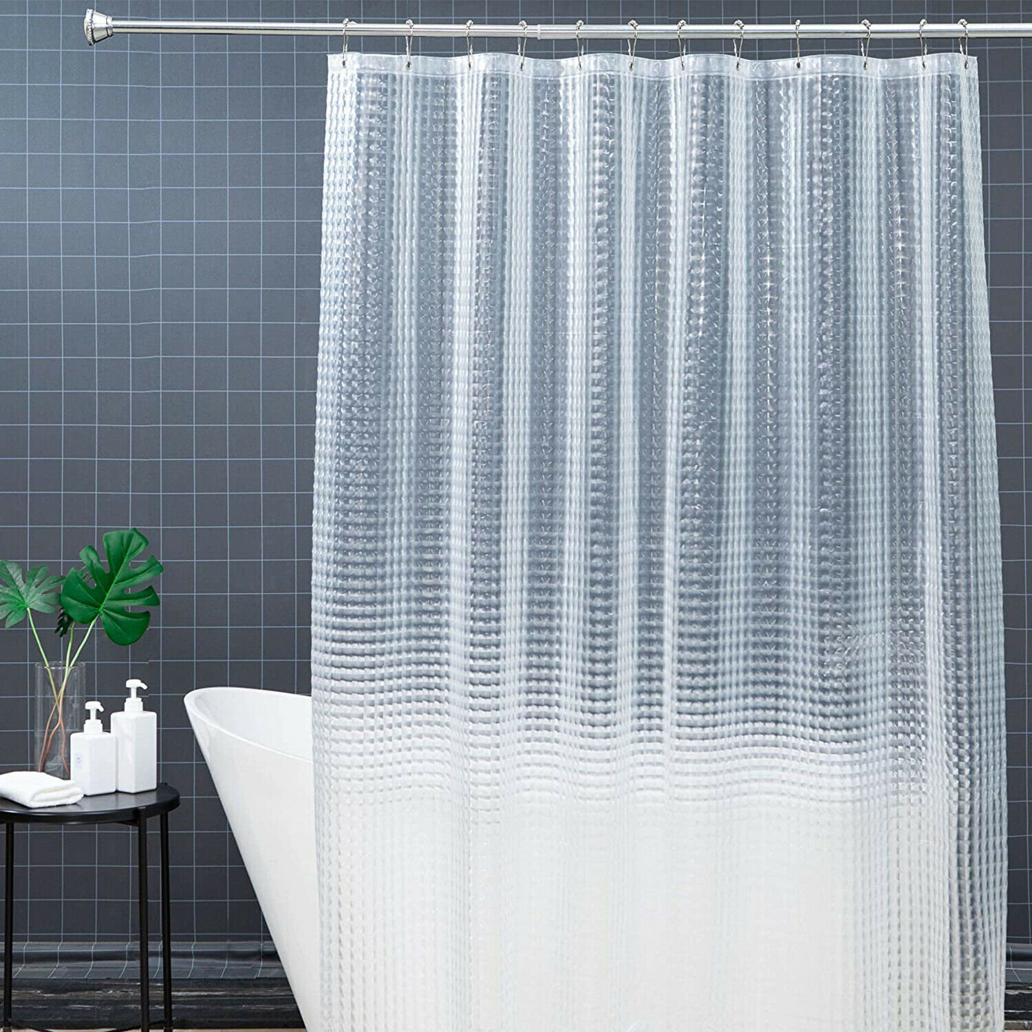 Eider & Ivory™ 72" Eider & Ivory™ Eva Shower Clear Curtain Liner Rust ...