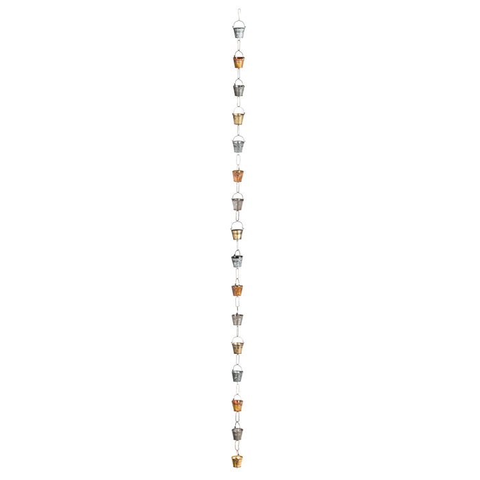 The Holiday Aisle® Galvanized Iron Buckets Rain Chain & Reviews | Wayfair