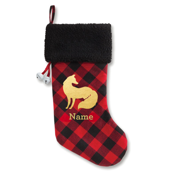 The Holiday Aisle® Personalized Buffalo Fox Stocking | Wayfair