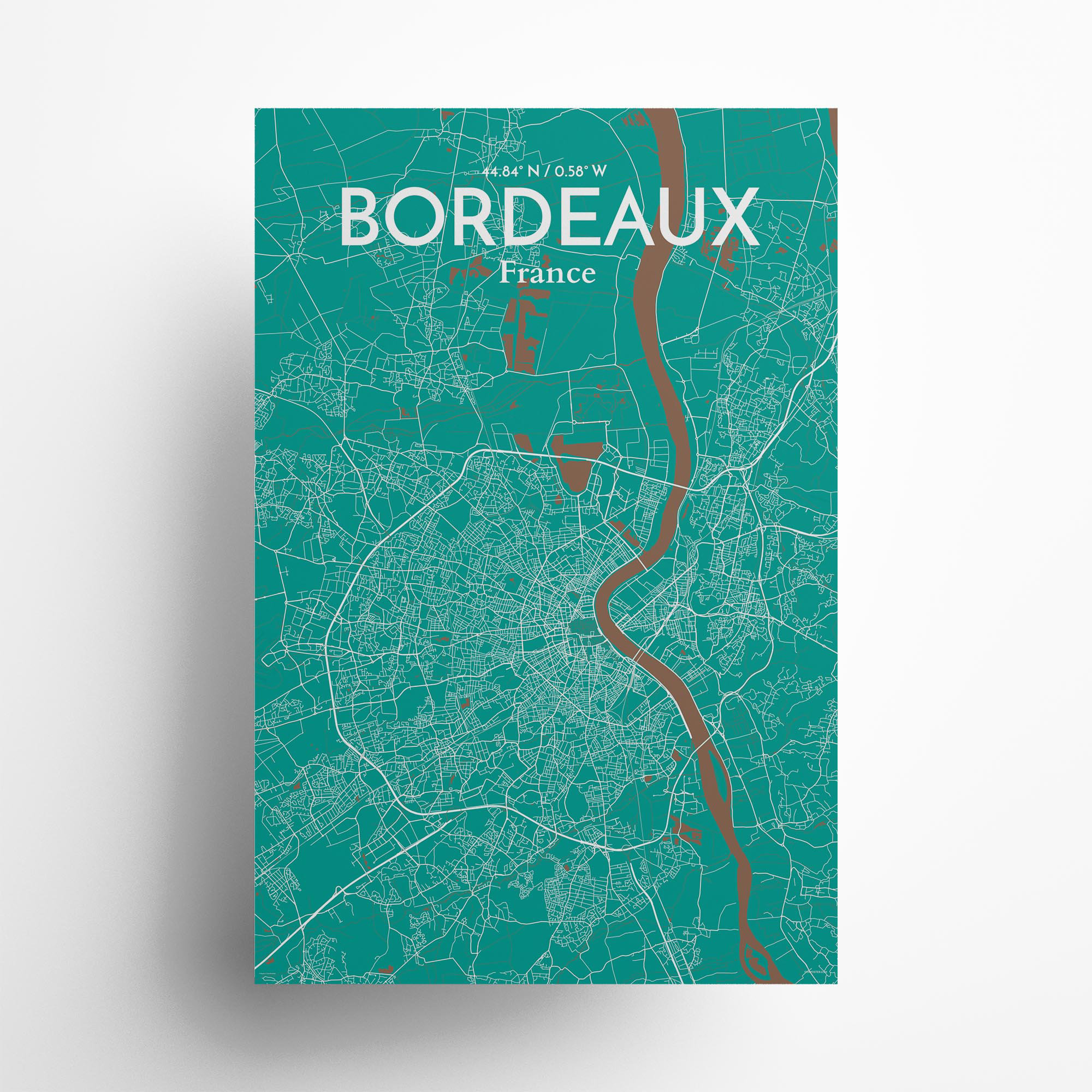 17 Stories Bordeaux France City Map - Unframed Graphic Art Set | Wayfair