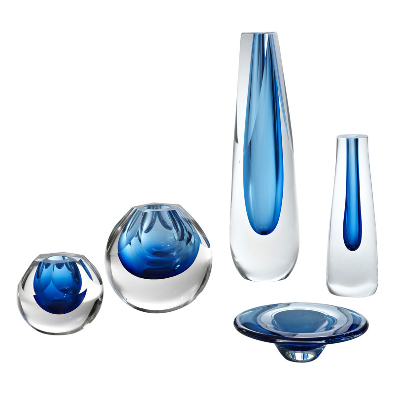 Global Views Square Cut Glass Vase-Cobalt & Reviews | Wayfair