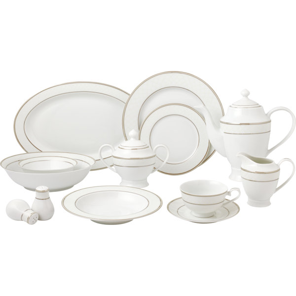 Lorren Home Trends Bone China Dinnerware Set - Service for 8 & Reviews ...