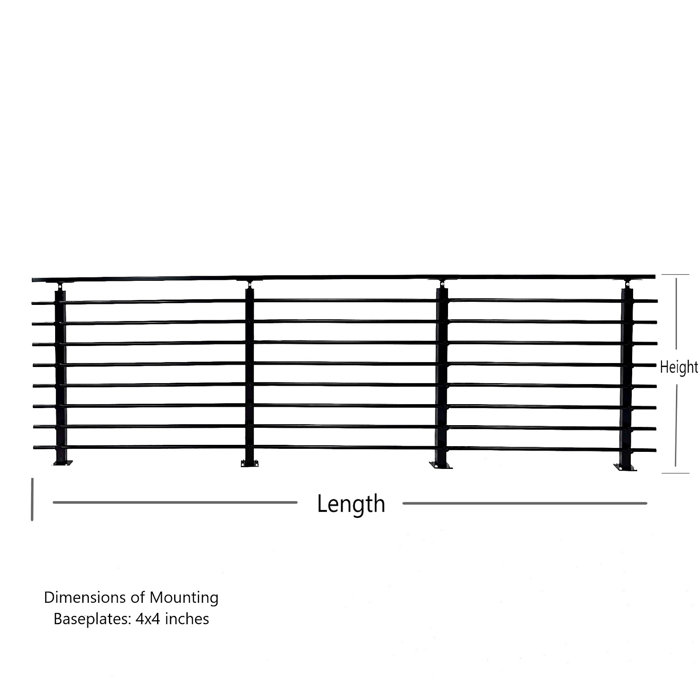 Concept Fusion Modern Horizontal Adjustable Railing Banister System for ...