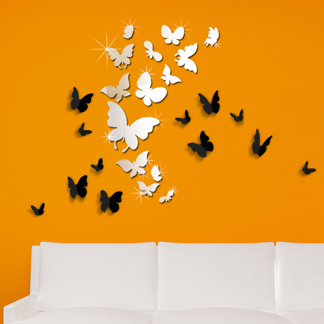 Walplus 3D Mirror Butterflies Wall Decal & Reviews | Wayfair