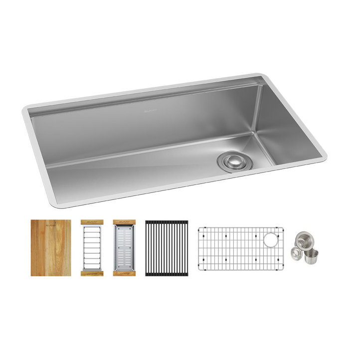 Elkay 18.5'' W Single Bowl Stainless Steel Undermount Kitchen Sink ...