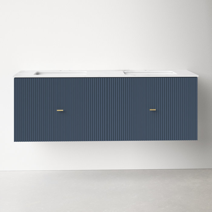 AllModern Jamell 59.06'' Wall Mounted Double Bathroom Vanity with ...