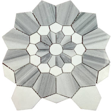 Mango Tile Thassos 11" x 12" Marble Random Mosaic Wall & Floor Tile ...