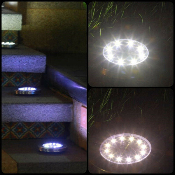 LINKPAL White Low Voltage Solar Powered Integrated LED Metal Well Light ...