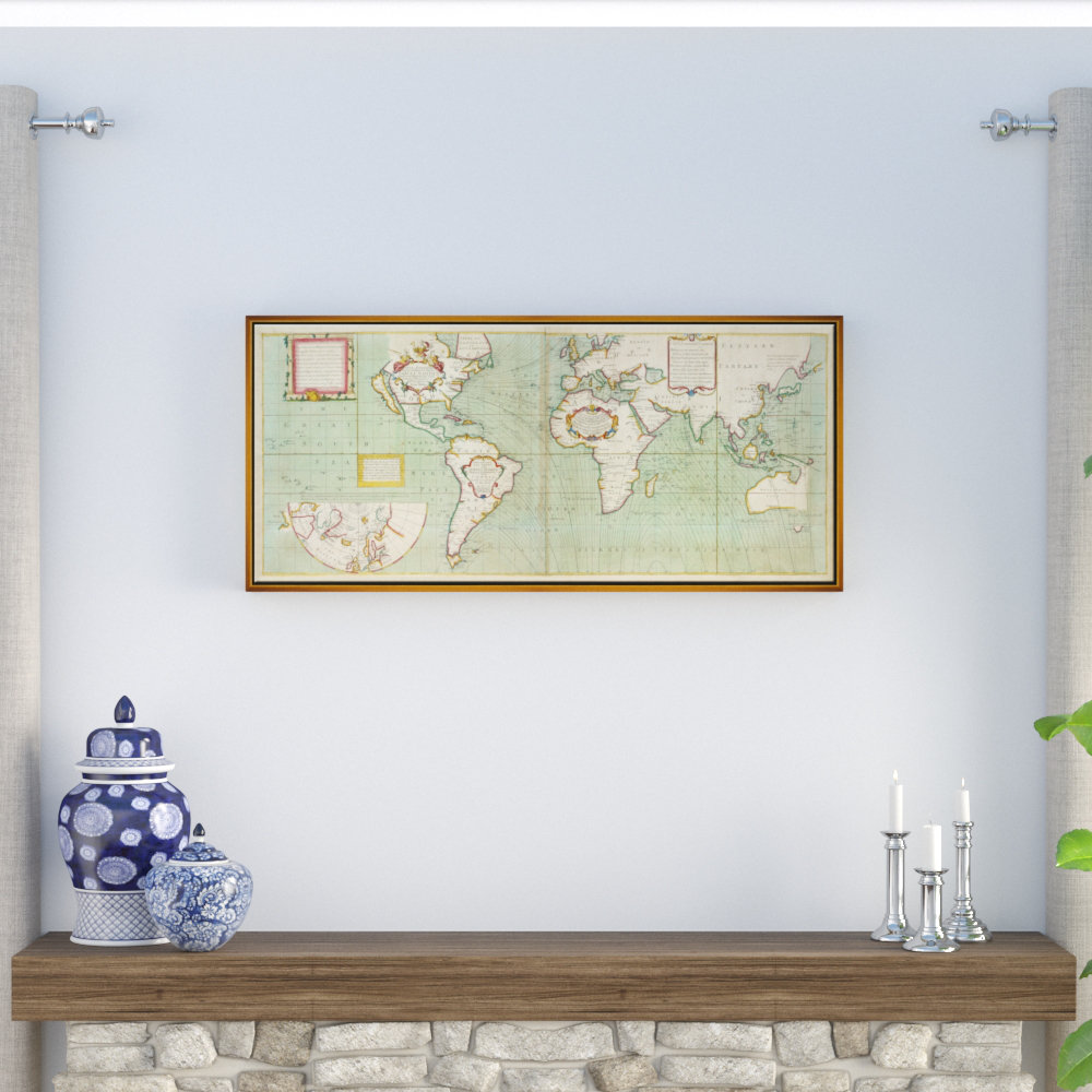 Darby Home Co World Map - Picture Frame Graphic Art on Canvas | Wayfair