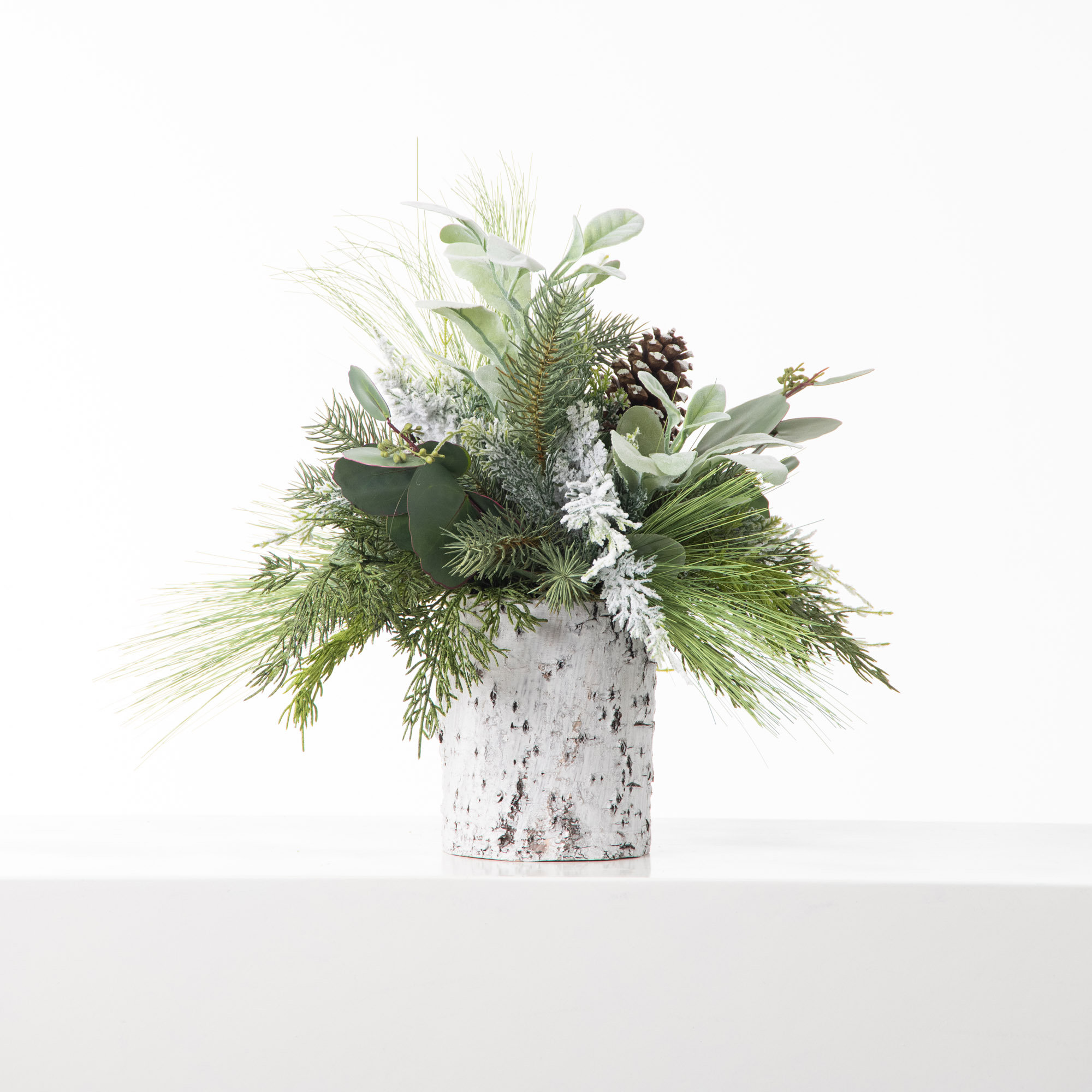 Union Rustic Winter Greenery and Pinecone Rustic Mixed Floral ...