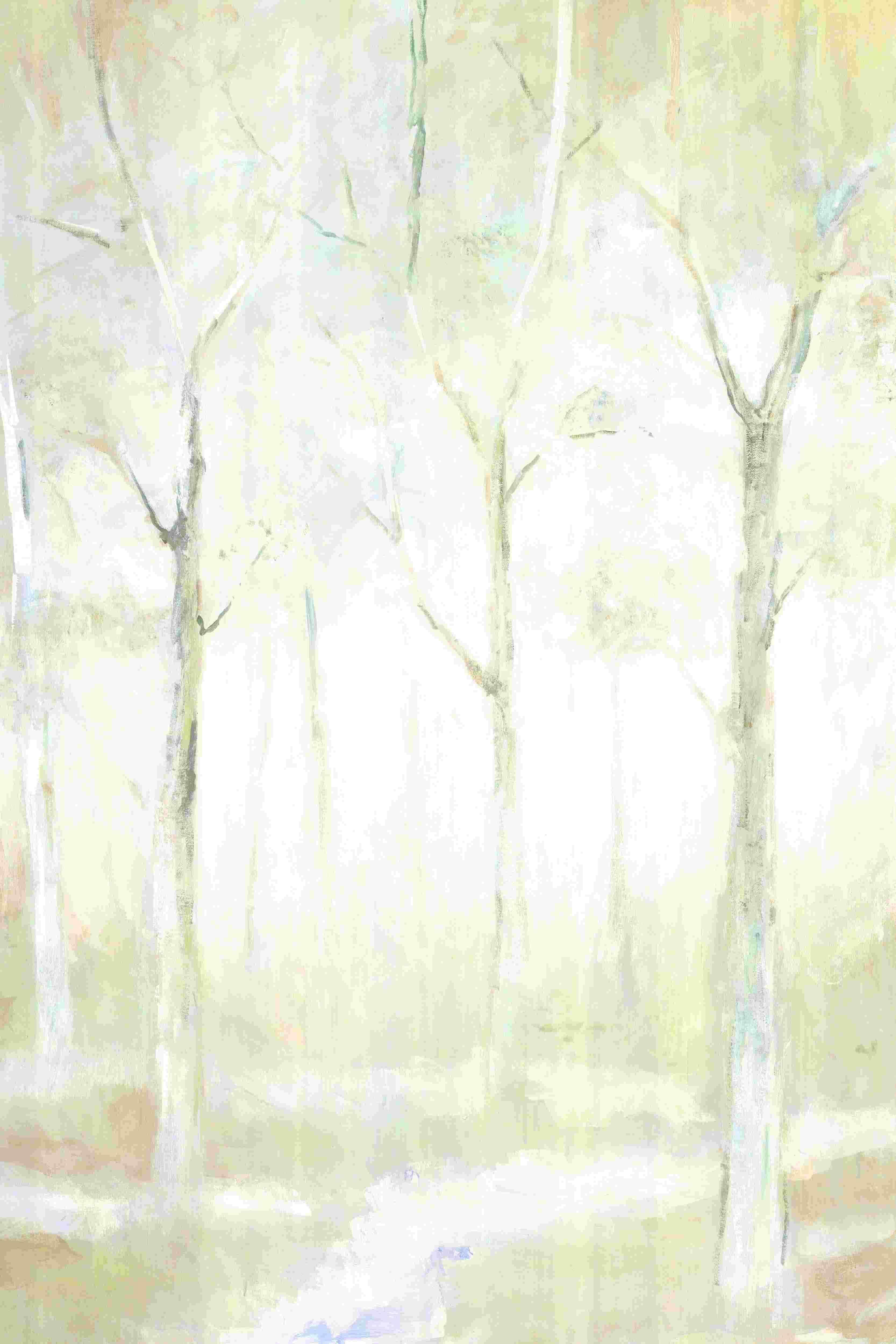 Millwood Pines Neutral Yellow Ghost Trees - Wrapped Canvas Painting ...