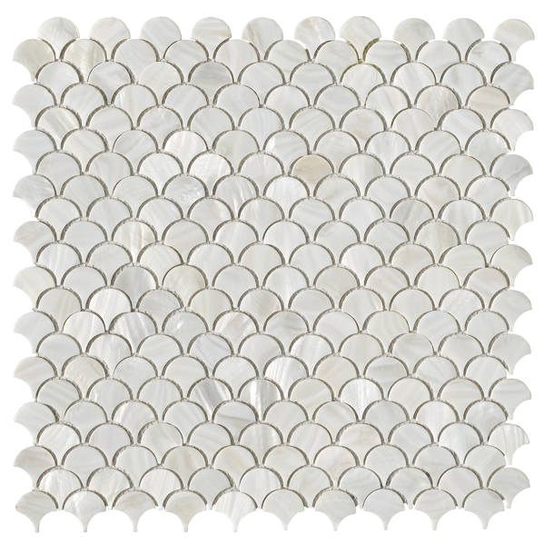 ES Stone 1" x 1" Seashell Fish Scale Mosaic Wall Tile | Perigold