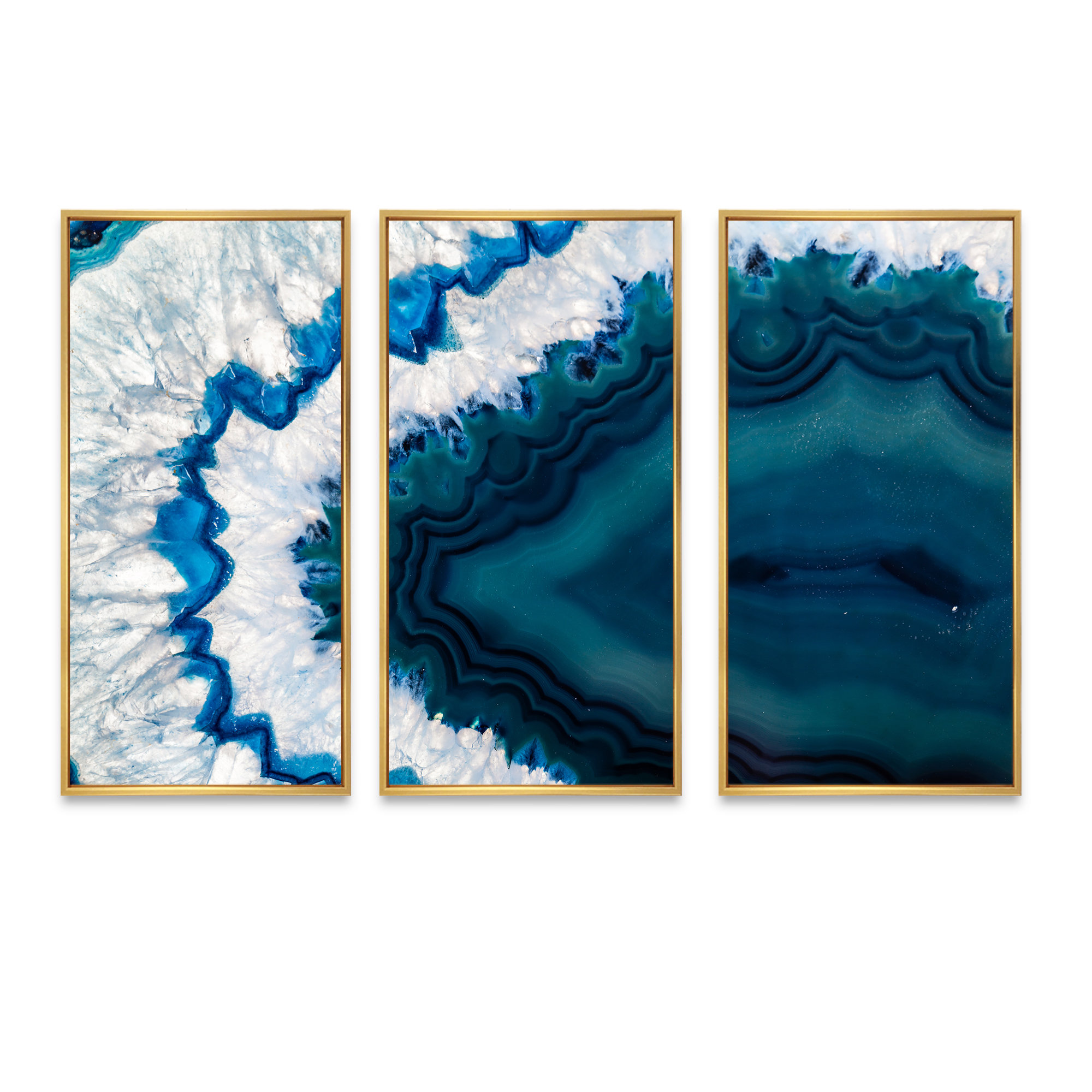 Wrought Studio Blue Brazilian Geode Blue Brazilian Geode - 3 Piece ...