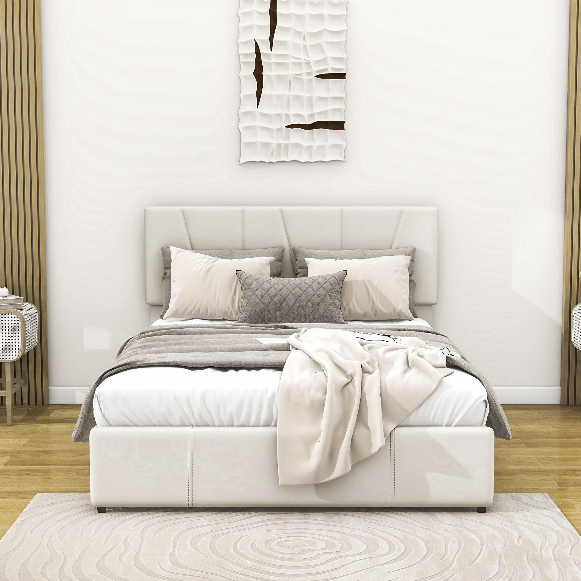 Latitude Run® Upholstery Platform Bed with Four Drawers | Wayfair