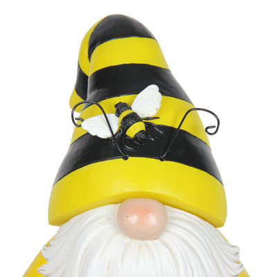 Exhart Solar Beekeeper Gnome Statue with Save the Bees Sign, 6 by 13 ...