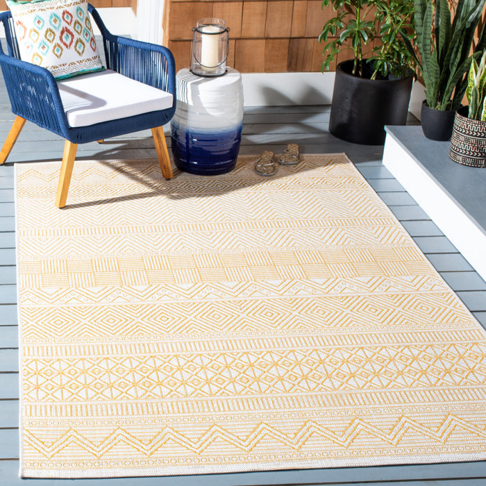 Sol 72 Outdoor™ Mertens Yellow Indoor/Outdoor Rug & Reviews | Wayfair