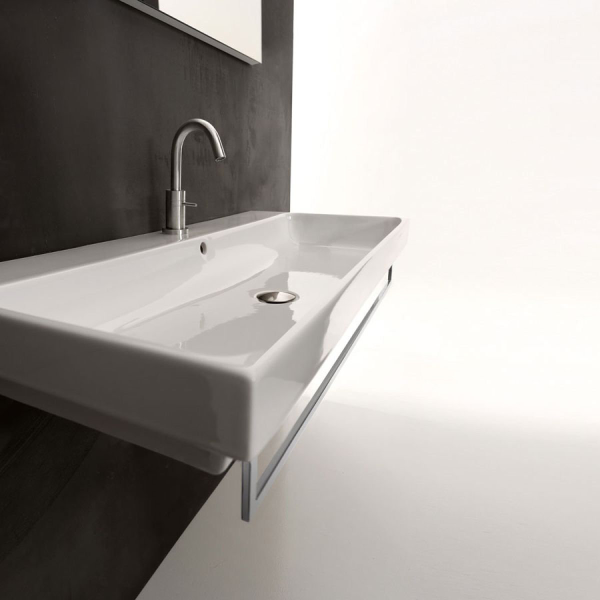 WS Bath Collections Normal 17.7'' White Ceramic Rectangular Wall Mount ...