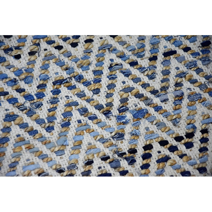 Breakwater Bay Patria Handmade Hand-Knotted Jute/Sisal Blue Rug | Wayfair