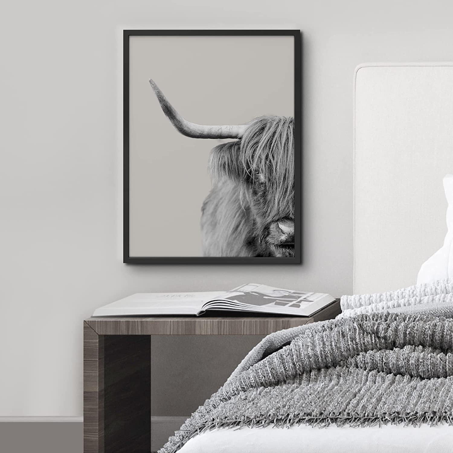 SIGNLEADER Closeup Of Shaggy Highland Cow - Picture Frame Photograph ...